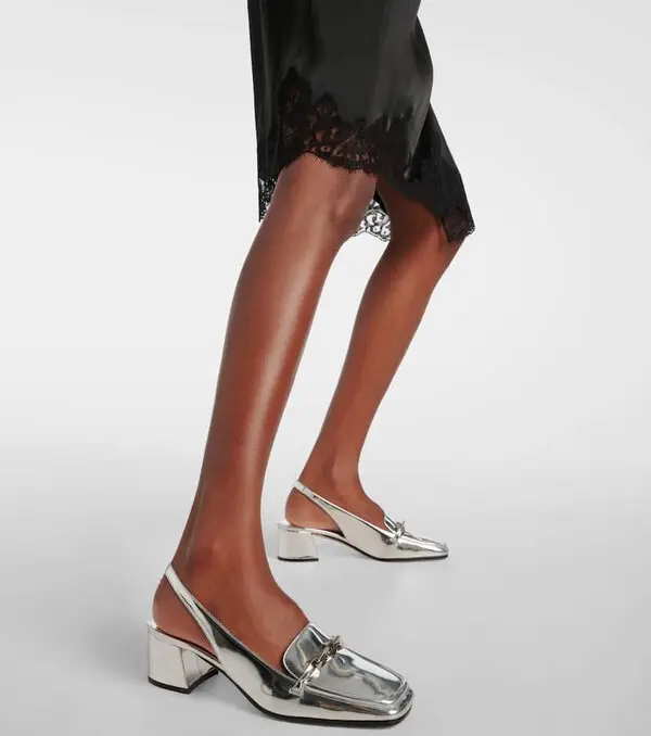 JIMMY CHOO Diamond Tilda Metallic Slingback Pumps