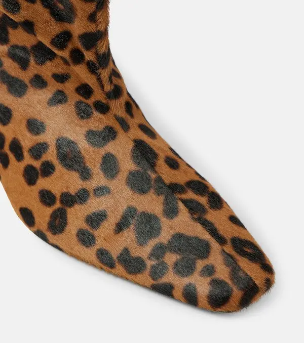 TOTEME Leopard Calf Hair Knee-high Boots - Brown