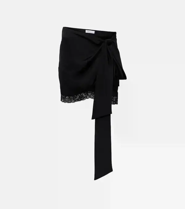 Blumarine Lace-trimmed Draped Miniskirt
