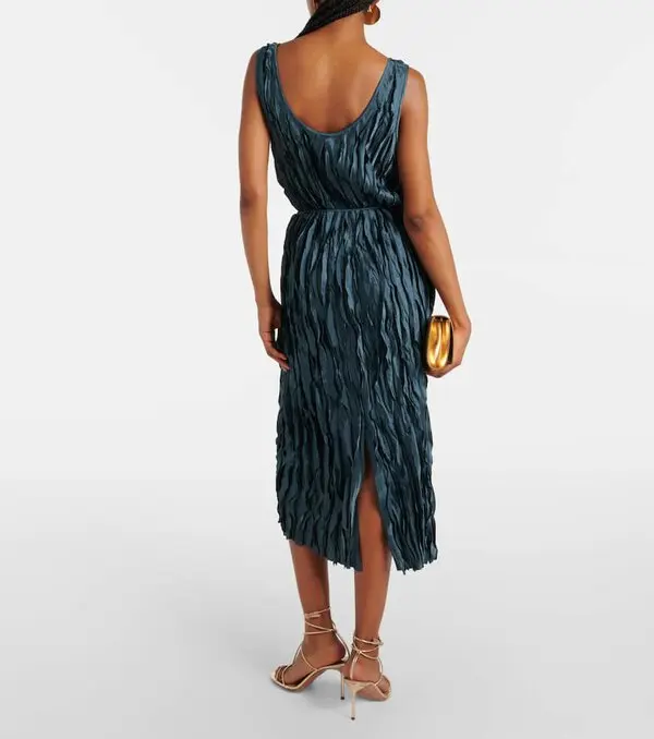 vince blue pleated dress Vince Women's V-Neck Pleated Slip Dress