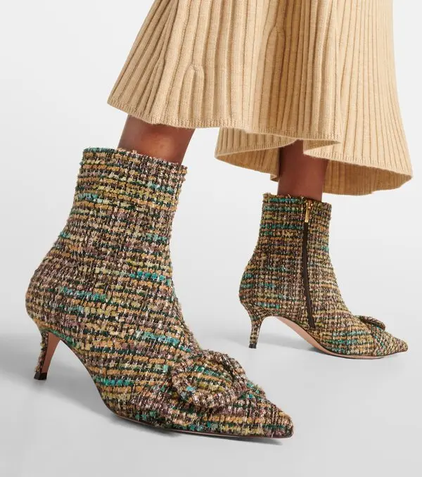 GIANVITO ROSSI 55 Bouclé Ankle Boots - Multicoloured