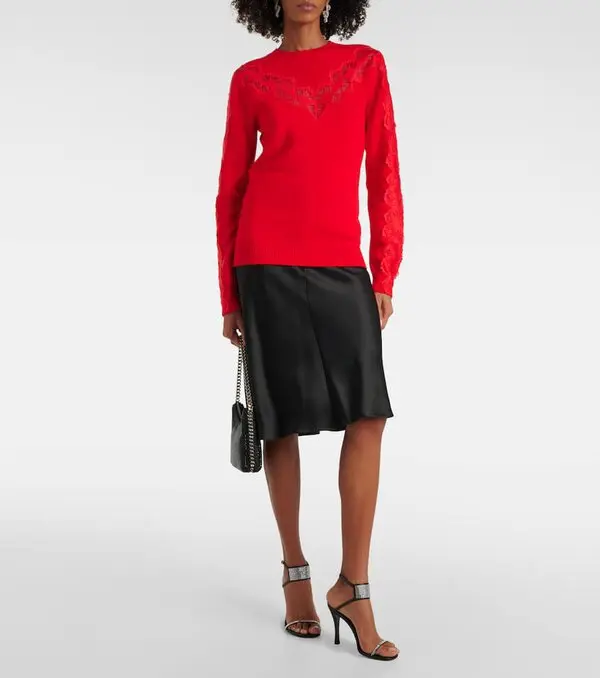 Stella McCartney Lace-trimmed Wool Sweater