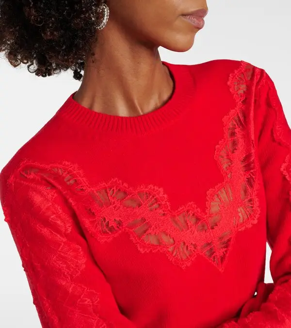 Stella McCartney Lace-trimmed Wool Sweater