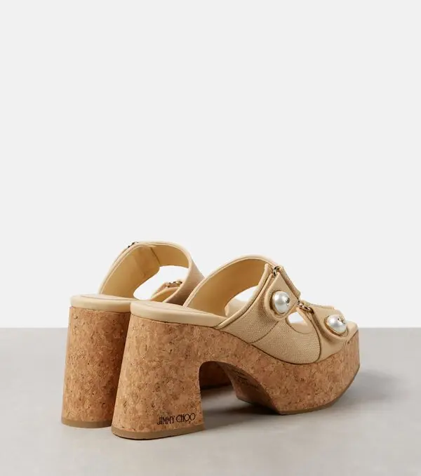 JIMMY CHOO Fayence Platform Mules
