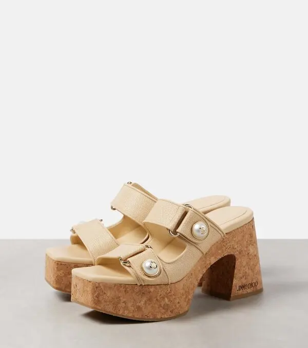 JIMMY CHOO Fayence Platform Mules