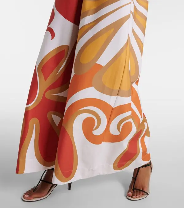 ADRIANA DEGREAS Algae Cotton-blend Maxi Dress