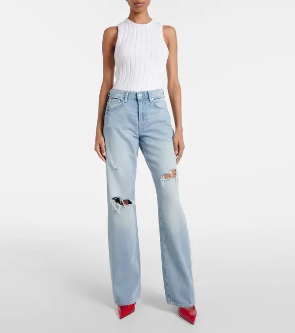 7 For All Mankind Tess High-rise Straight-leg Jeans