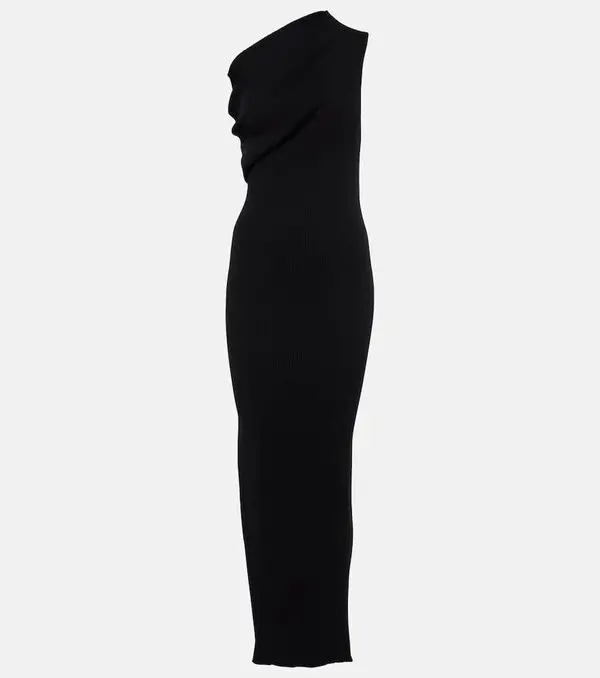 Rick Owens One-shoulder Jersey Maxi Dress - Black