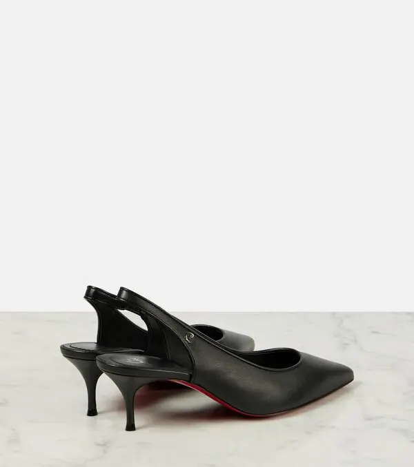 CHRISTIAN LOUBOUTIN Sporty Kate 55 Leather Slingback Pumps - Black