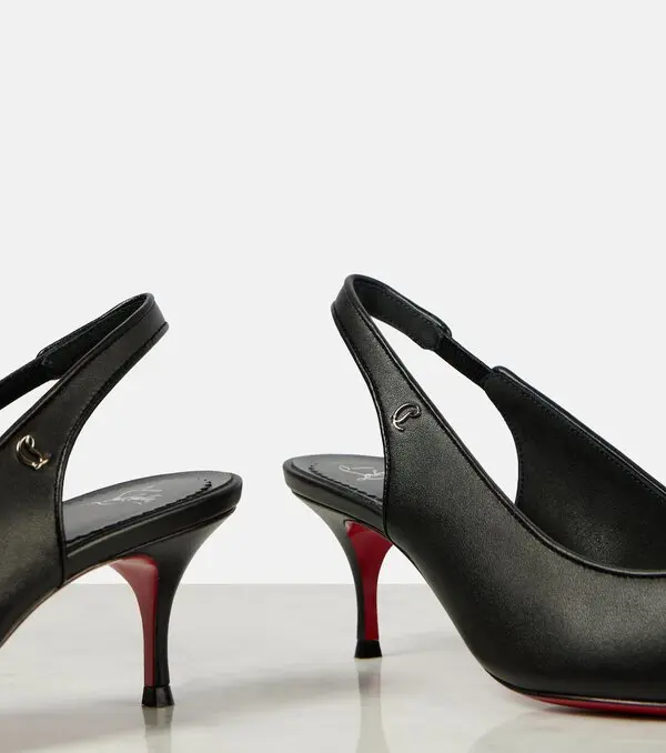 CHRISTIAN LOUBOUTIN Sporty Kate 55 Leather Slingback Pumps - Black