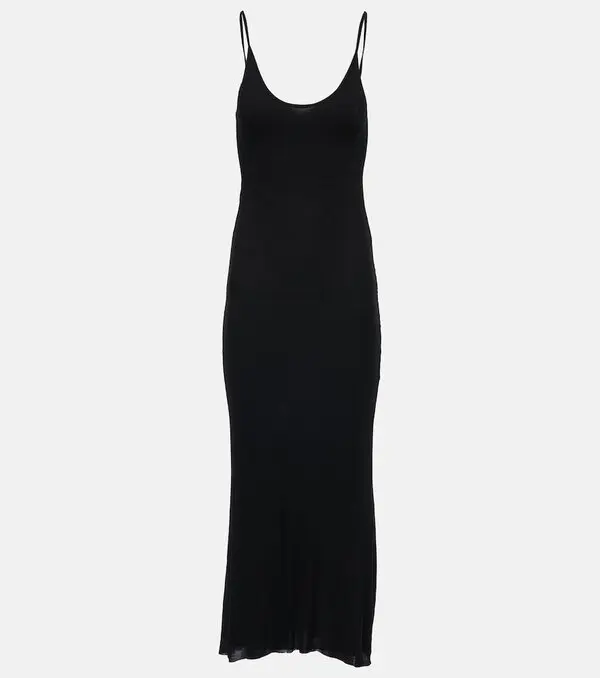 Khaite Leesal Jersey Midi Dress - Black
