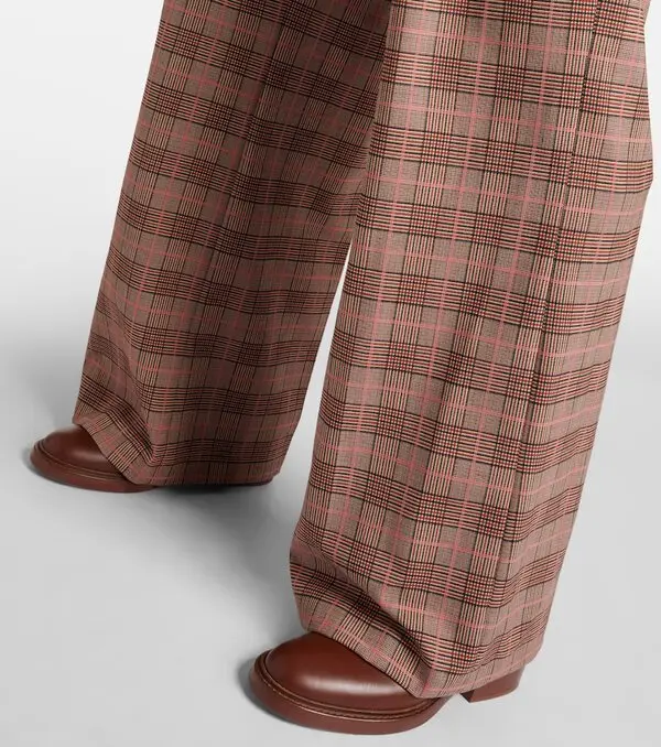 Etro Checked High-rise Wide-leg Pants