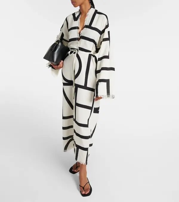 TOTEME Monogram Cotton Wrap Dress