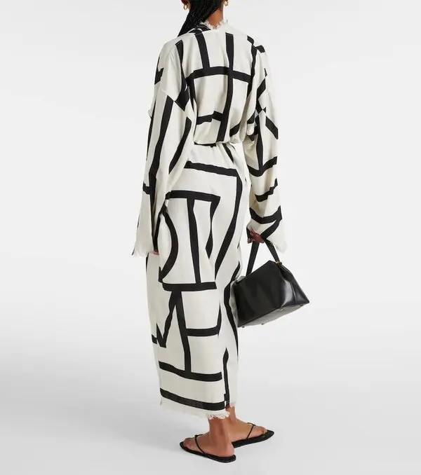 TOTEME Monogram Cotton Wrap Dress