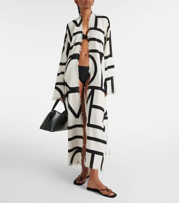 TOTEME Monogram Cotton Wrap Dress
