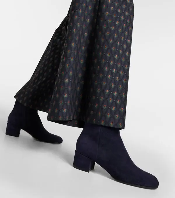 GIANVITO ROSSI 45 Suede Ankle Boots - Blue