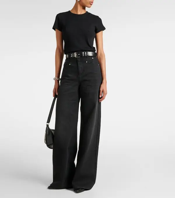 Isabel Marant Étoile Taomiga Cotton Jersey T-shirt - Black