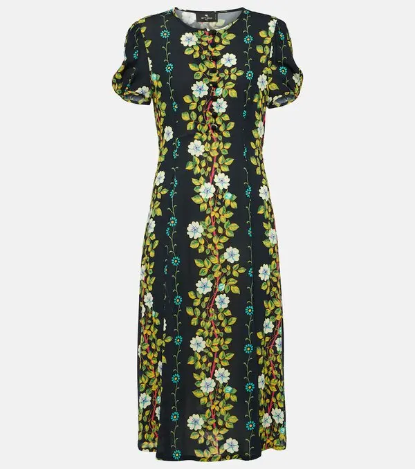 Etro Floral Midi Dress - Multicoloured