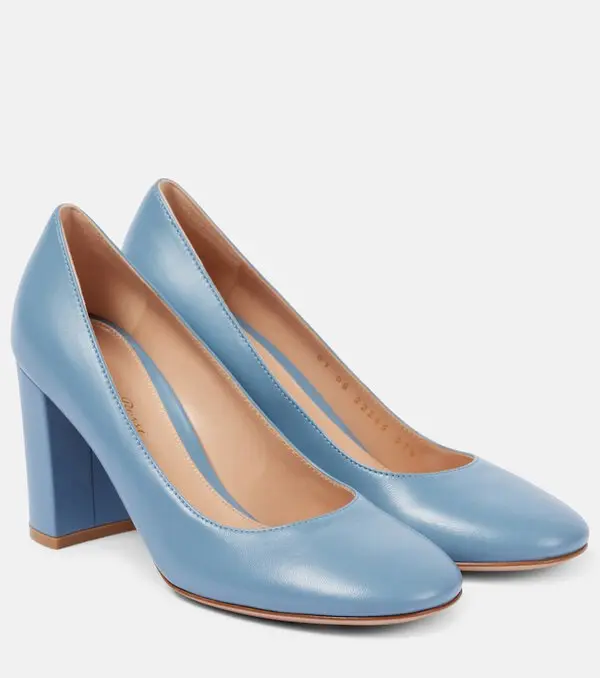 GIANVITO ROSSI 85 Leather Pumps - Blue