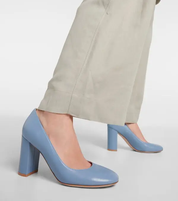 GIANVITO ROSSI 85 Leather Pumps - Blue