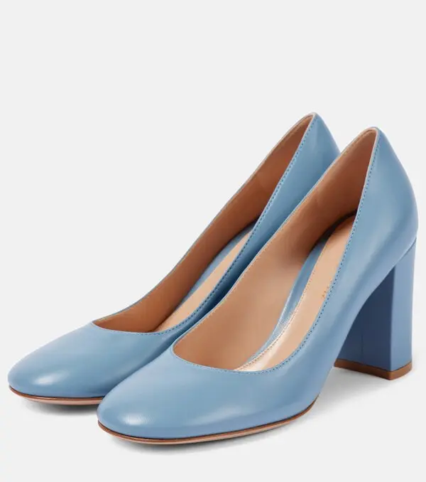 GIANVITO ROSSI 85 Leather Pumps - Blue