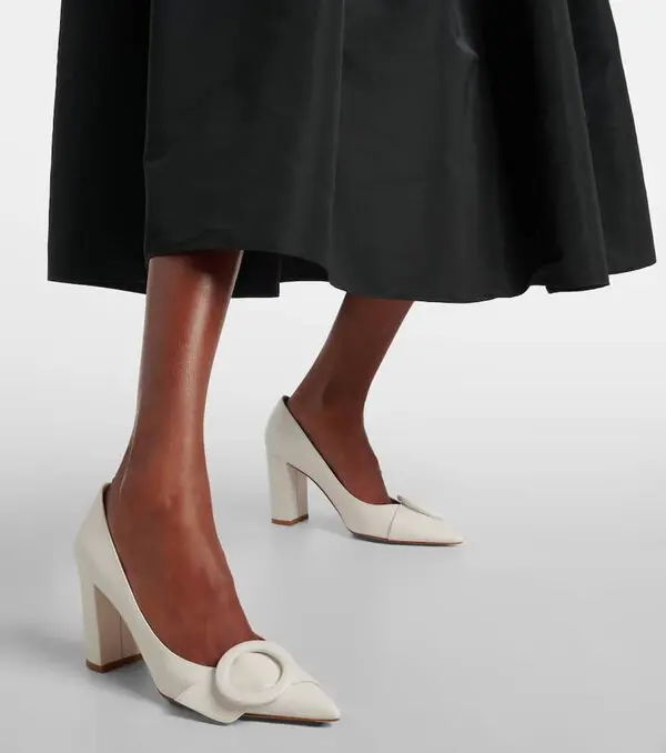 GIANVITO ROSSI 85 Leather Pumps - White