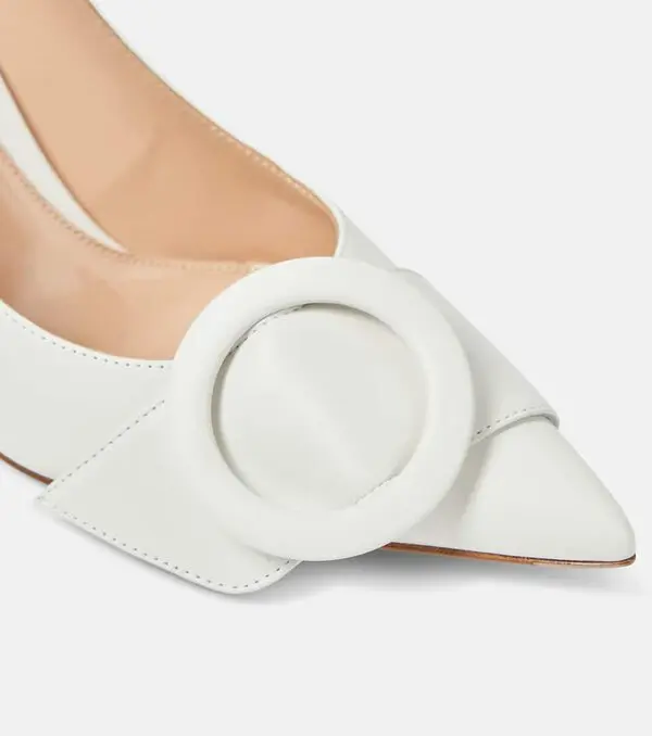 GIANVITO ROSSI 85 Leather Pumps - White