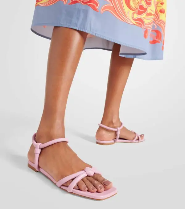 GIANVITO ROSSI Juno 05 Leather Sandals - Pink