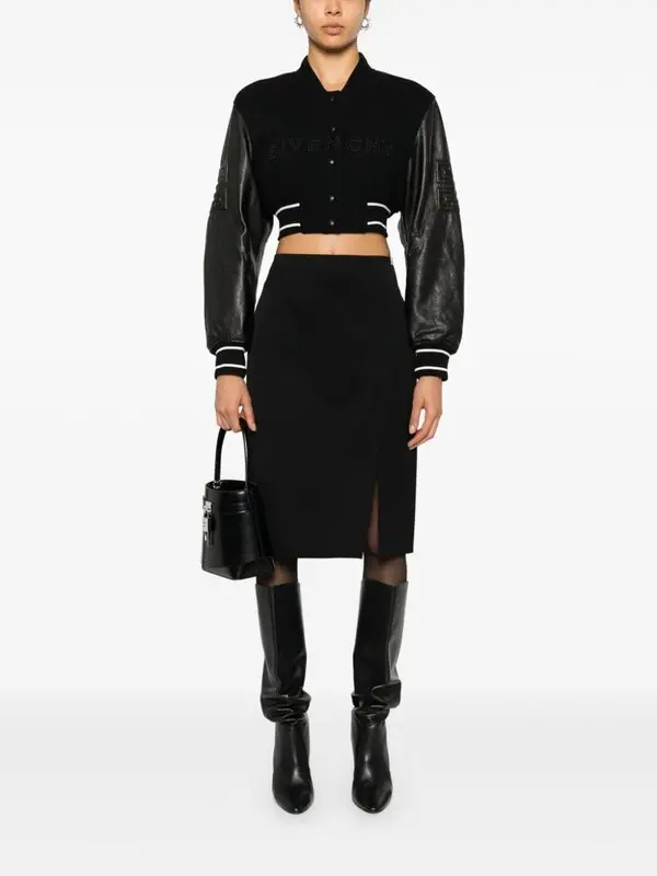 Givenchy 4g Liquid-detail Wool Skirt