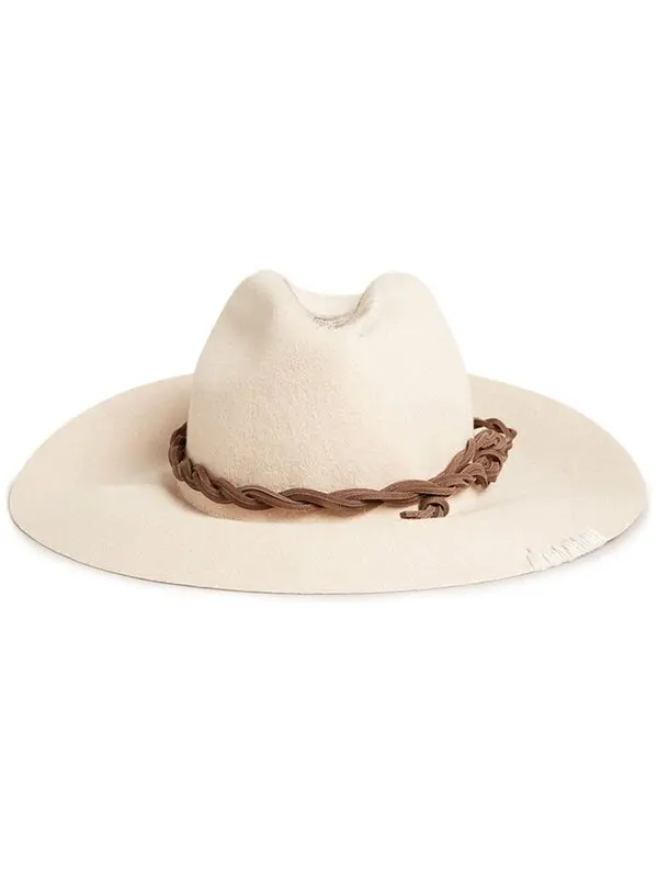 GOLDEN GOOSE Braided Wool Hat - Neutrals