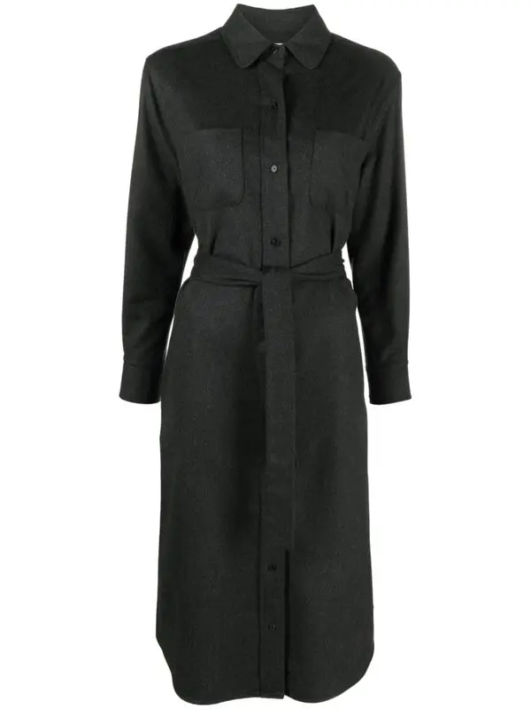 Thom Browne Silk-blend Midi Shirt Dress