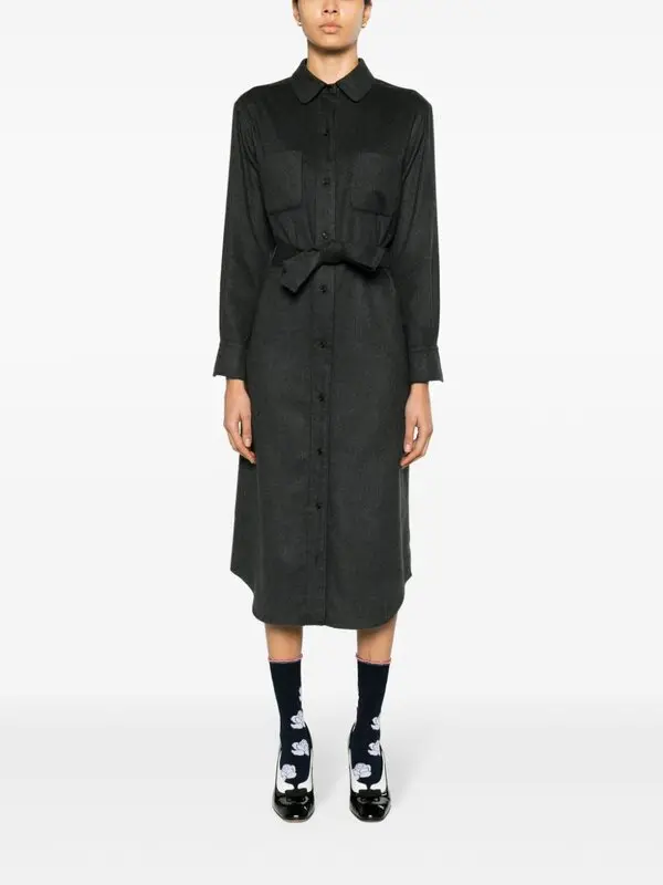 Thom Browne Silk-blend Midi Shirt Dress