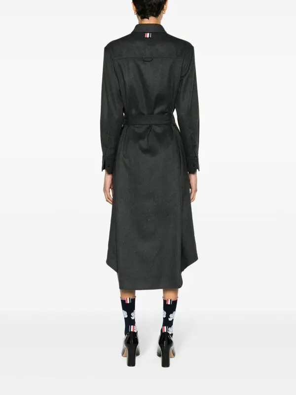 Thom Browne Silk-blend Midi Shirt Dress