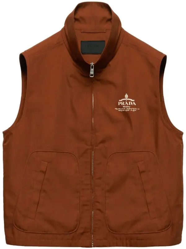 Prada Logo-print Zip-up Vest