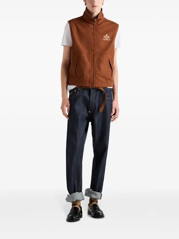 Prada Logo-print Zip-up Vest