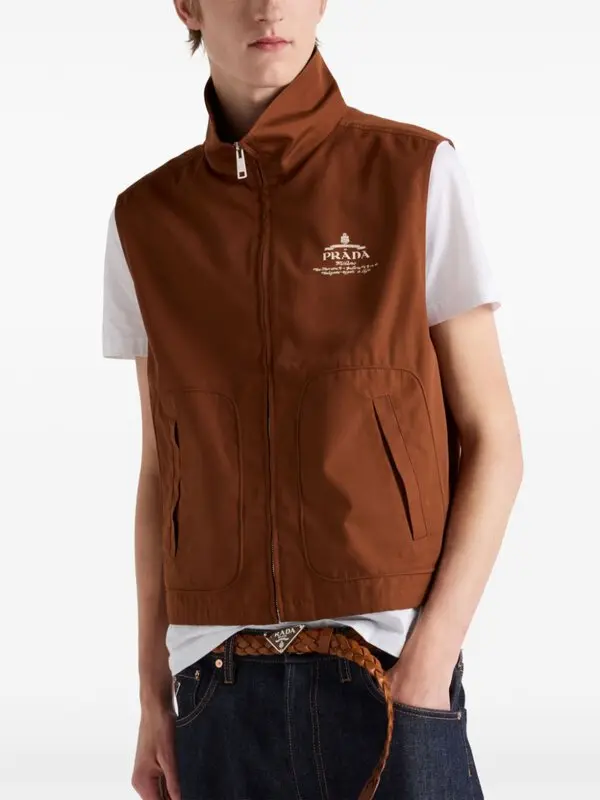 Prada Logo-print Zip-up Vest