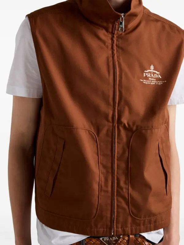 Prada Logo-print Zip-up Vest