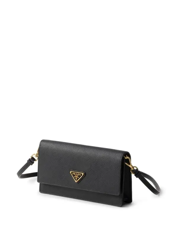 Prada Triangle-logo Leather Mini Bag - Black