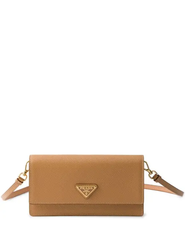 Prada Triangle-logo Leather Mini Bag - Neutrals