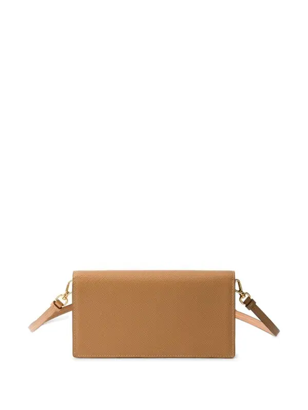 Prada Triangle-logo Leather Mini Bag - Neutrals