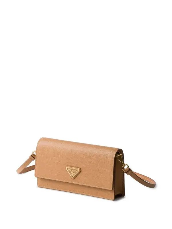 Prada Triangle-logo Leather Mini Bag - Neutrals