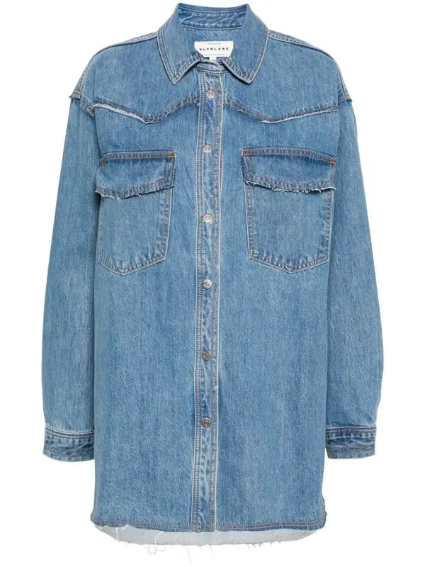 SLVRLAKE Western Raw-cut Denim Overshirt