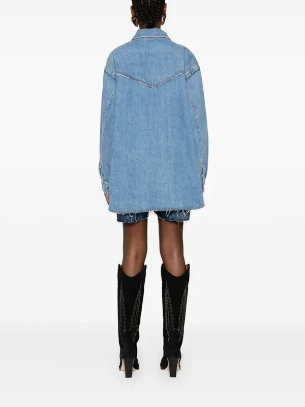 SLVRLAKE Western Raw-cut Denim Overshirt