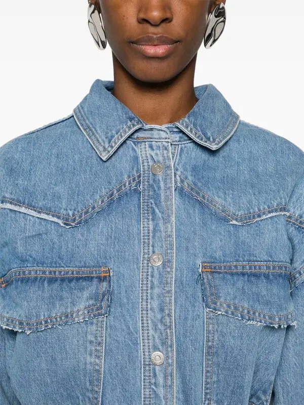 SLVRLAKE Western Raw-cut Denim Overshirt