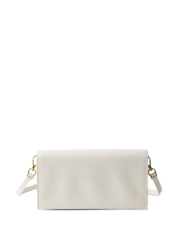 Prada Triangle-logo Leather Mini Bag - White