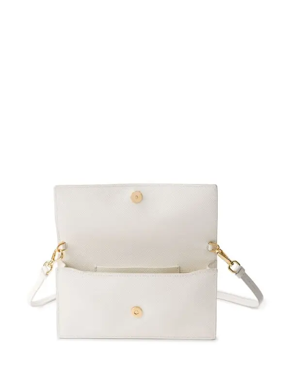 Prada Triangle-logo Leather Mini Bag - White