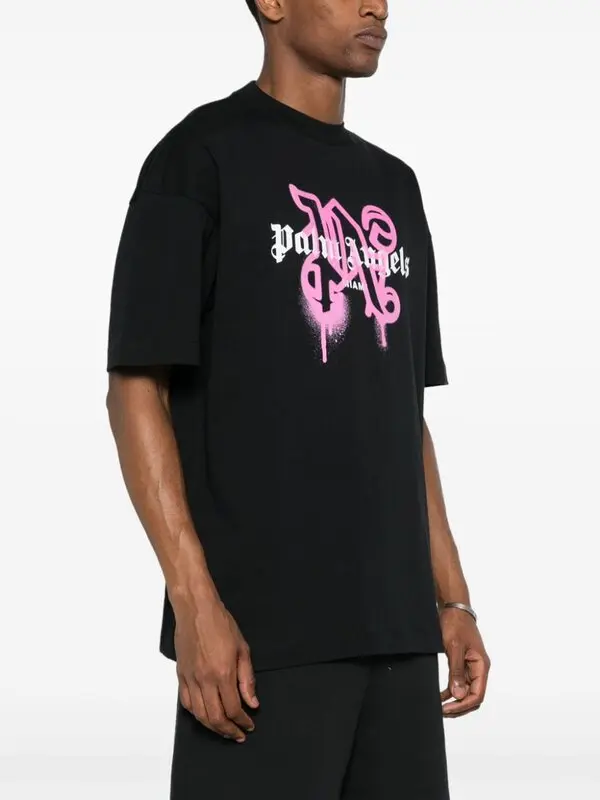 Palm Angels Miami Monogram Spray-print T-shirt