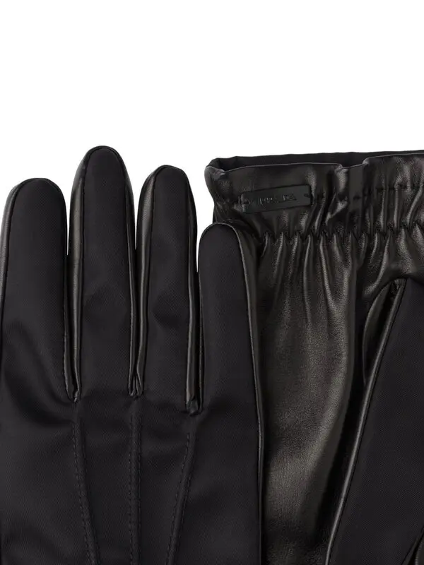 Prada Logo-plaque Panelled Gloves