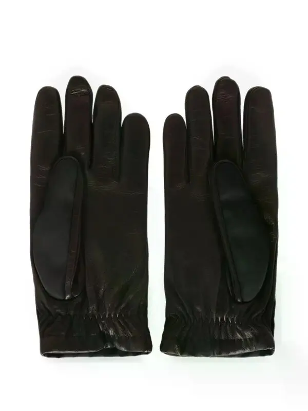 Prada Logo-plaque Panelled Gloves - Black