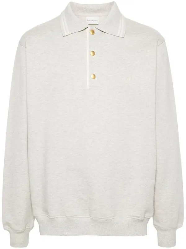 Drole De Monsieur Embroidered-logo Cotton Jumper - Grey
